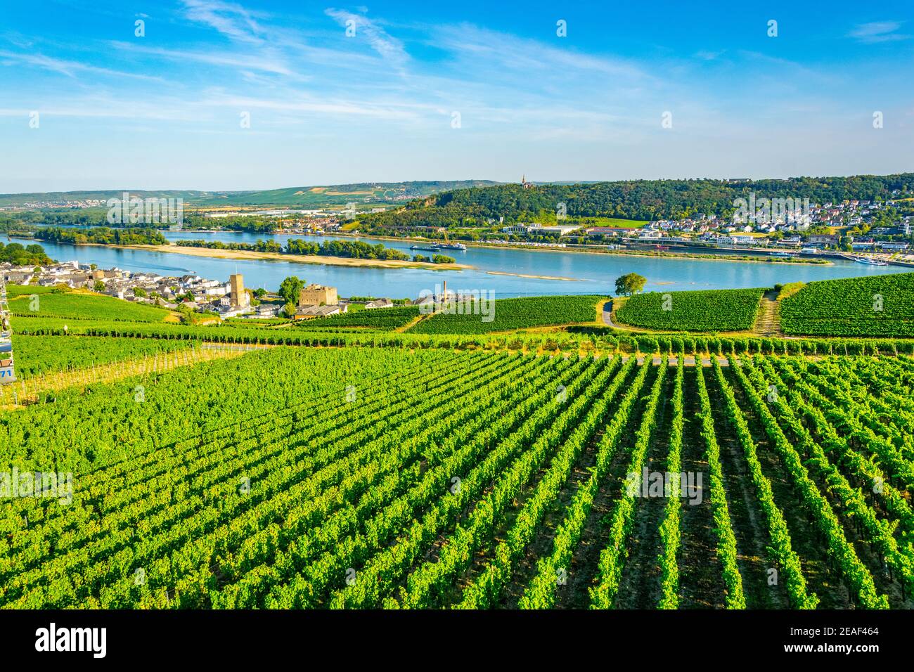 Aerial view of Ruedesheim am Rhein in Germany Stock Photo - Alamy