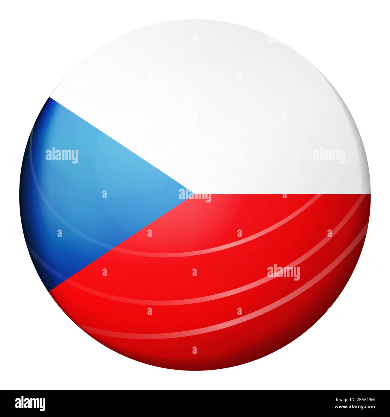 Glass light ball with flag of Czech Republic. Round sphere, template ...