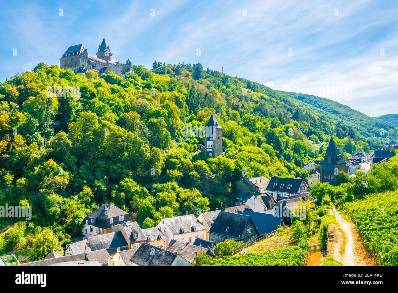 Stahleck castle in Bacharach, Germany Stock Photo - Alamy