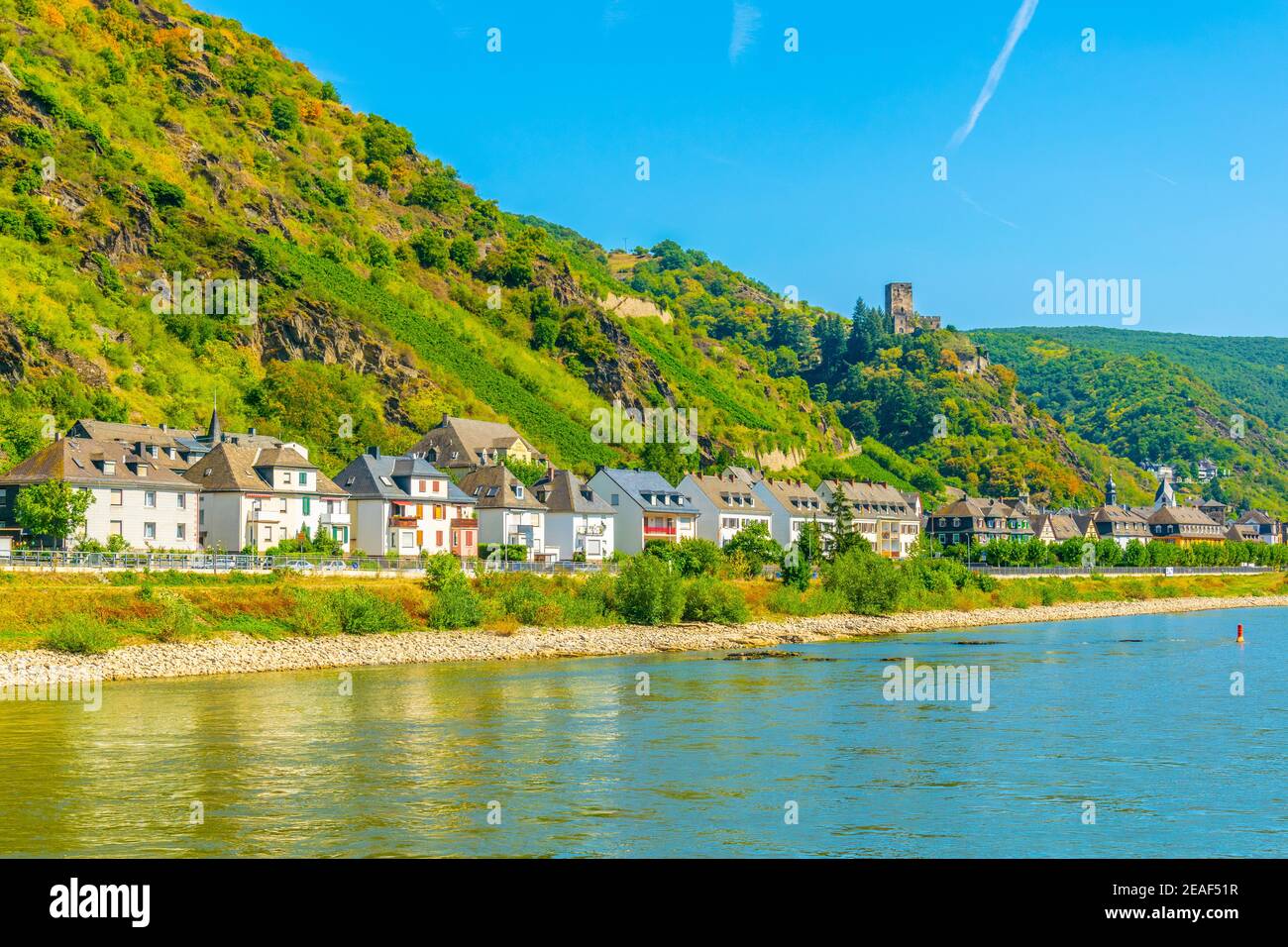 Kaub town on river Rhein, Germany Stock Photo - Alamy