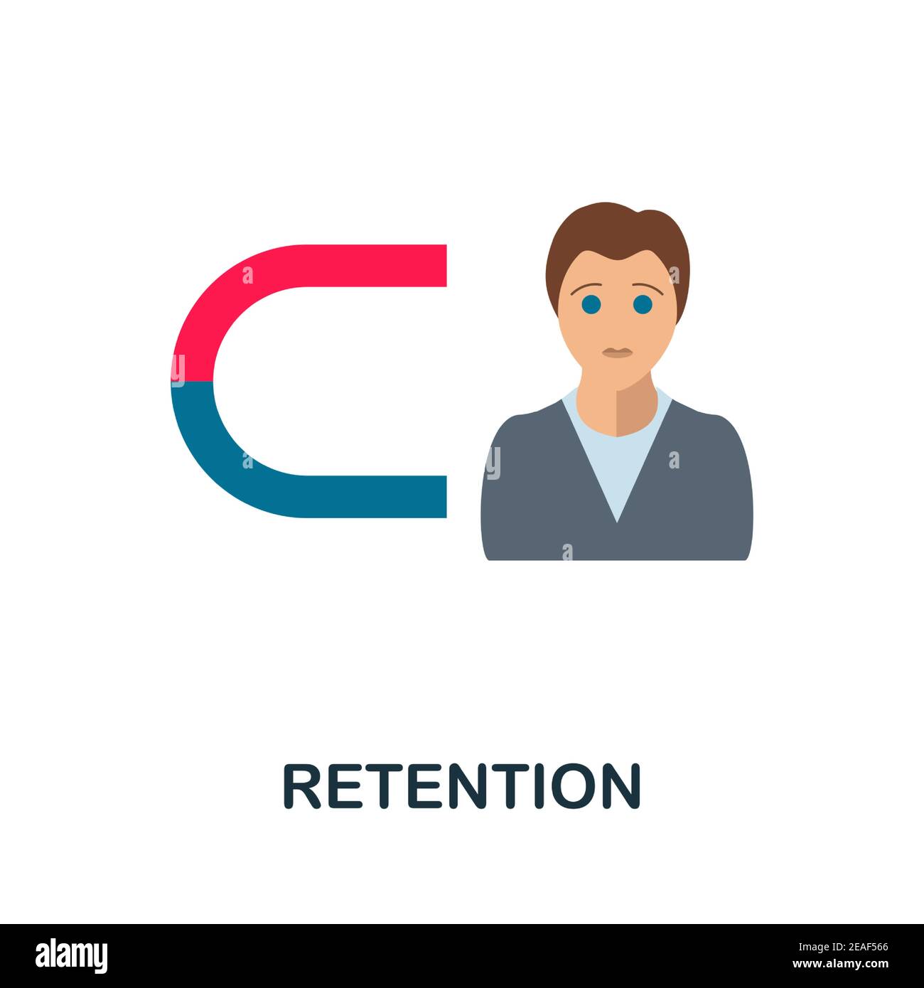 Retention flat icon. Color simple element from customer loyalty collection. Creative Retention ...