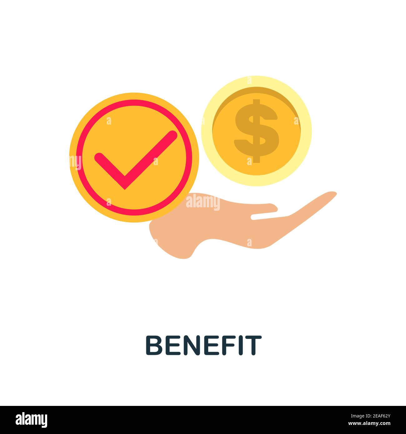 Benefit flat icon. Color simple element from customer loyalty collection. Creative Benefit icon ...