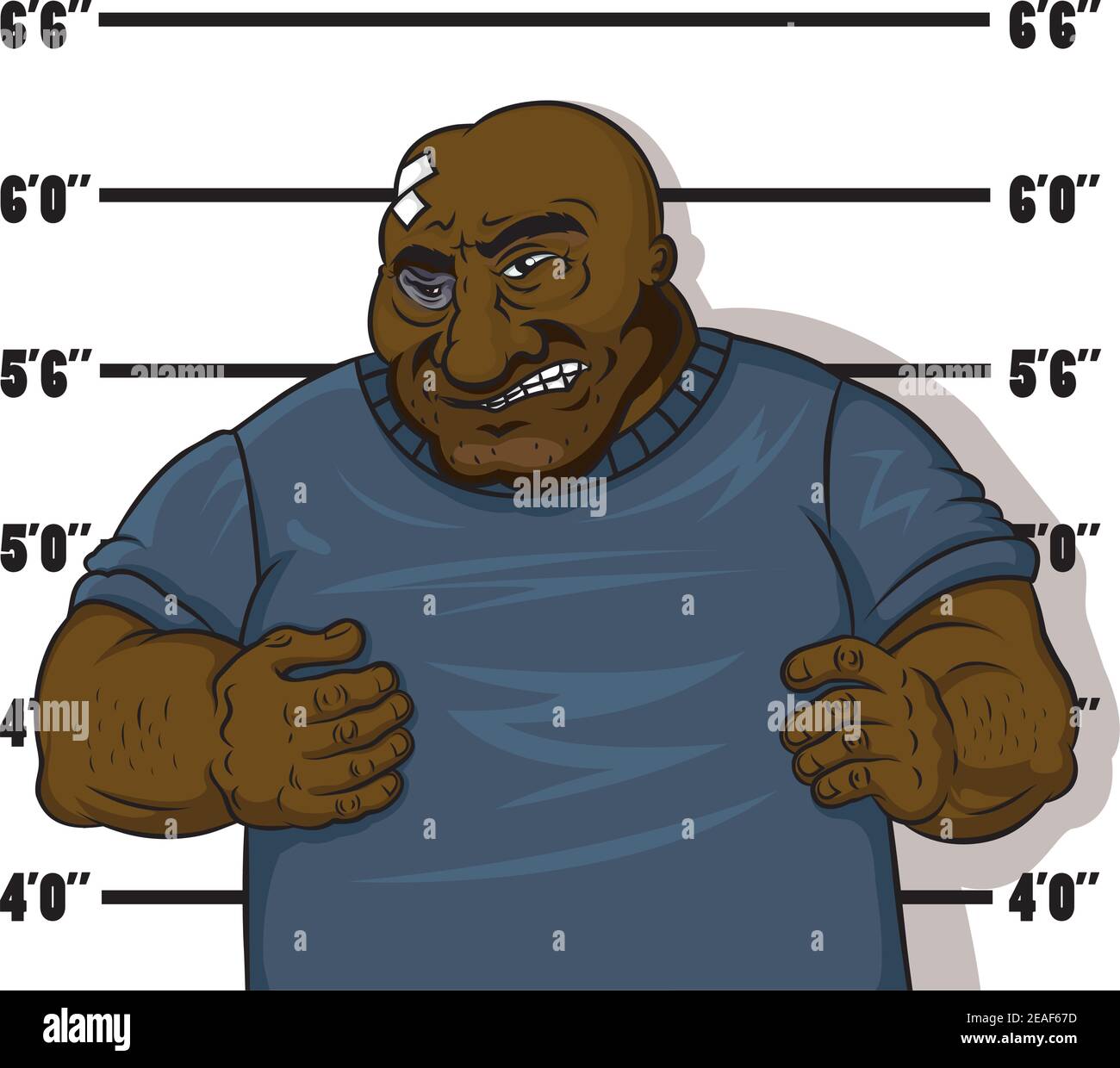 Afro-american prisoner in cartoon style after arrest Stock Vector Image ...