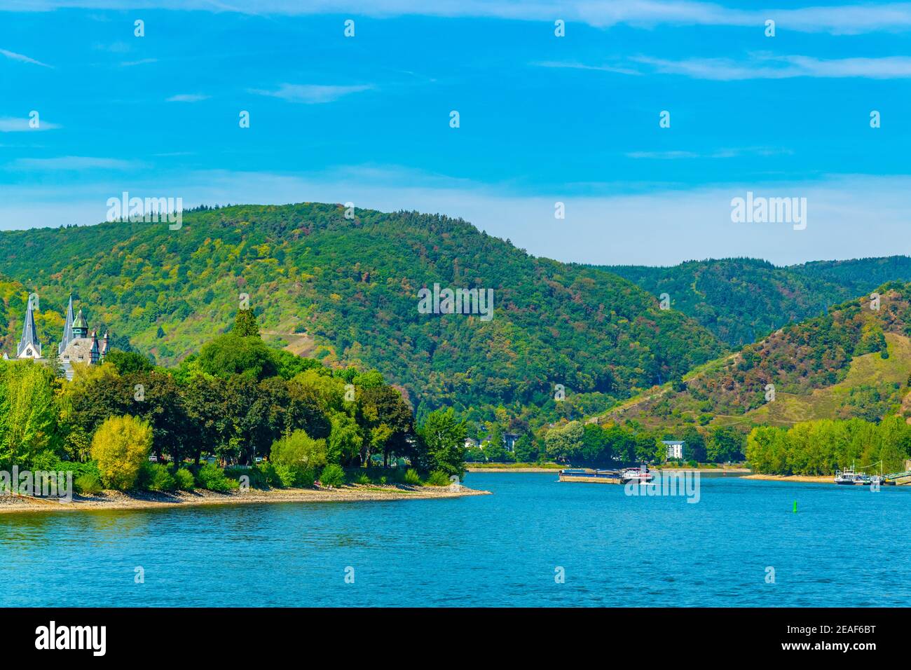 River Rhein near Bornhofen in Germany Stock Photo - Alamy