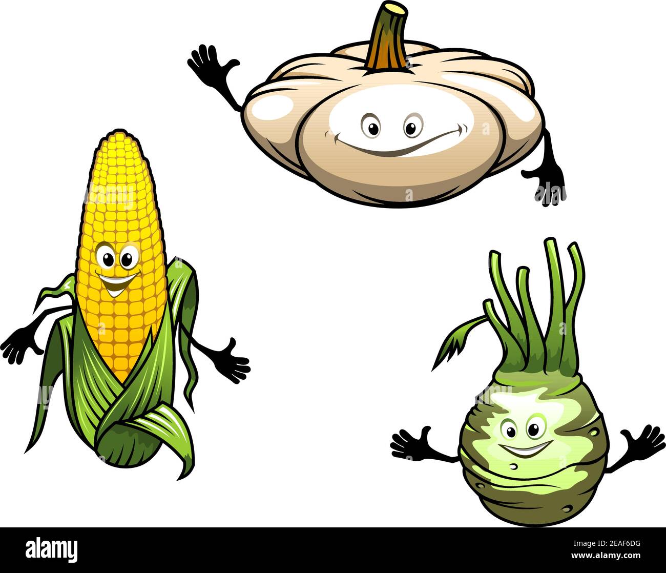 Cartoon pumpkin corn on Stock Vector Images - Alamy