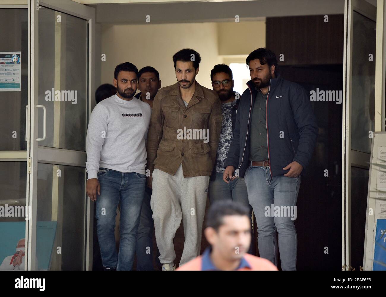 NEW DELHI, INDIA - FEBRUARY 9: Actor Deep Sidhu with officers of the ...