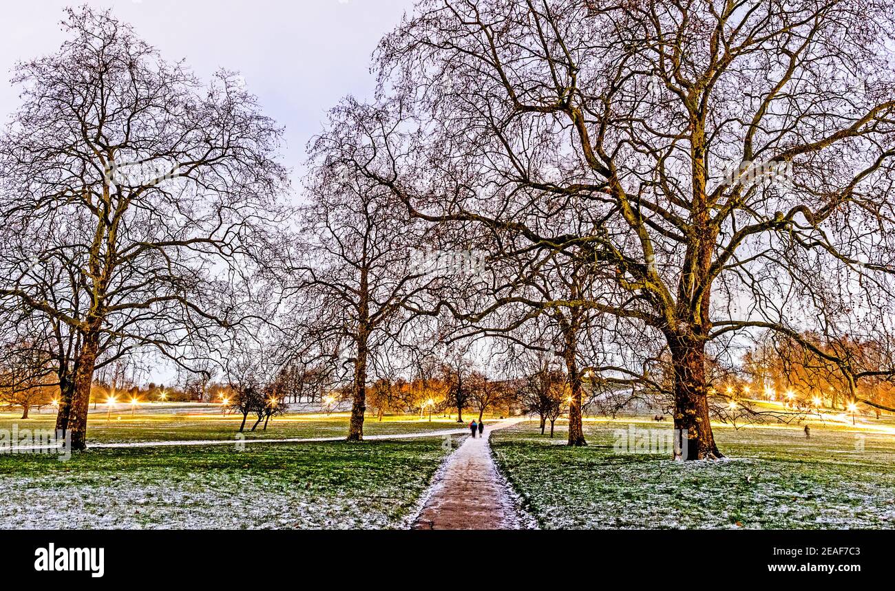 Primrose Hill at Night in Winter London UK Stock Photo - Alamy