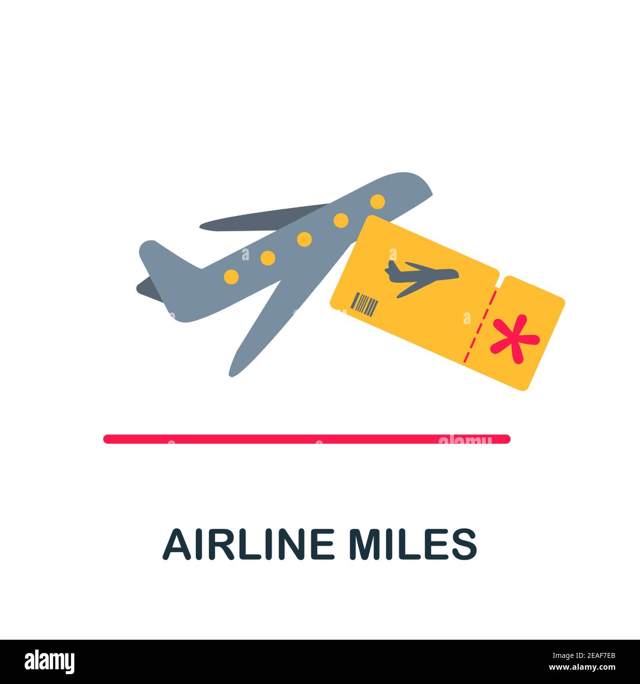Airline Miles flat icon. Color simple element from customer loyalty ...