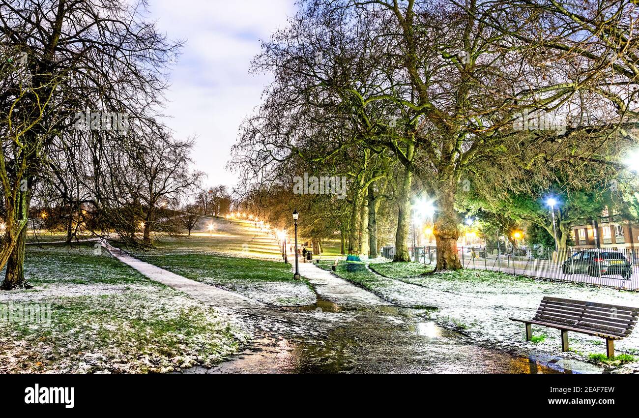 Primrose Hill at Night in Winter London UK Stock Photo - Alamy