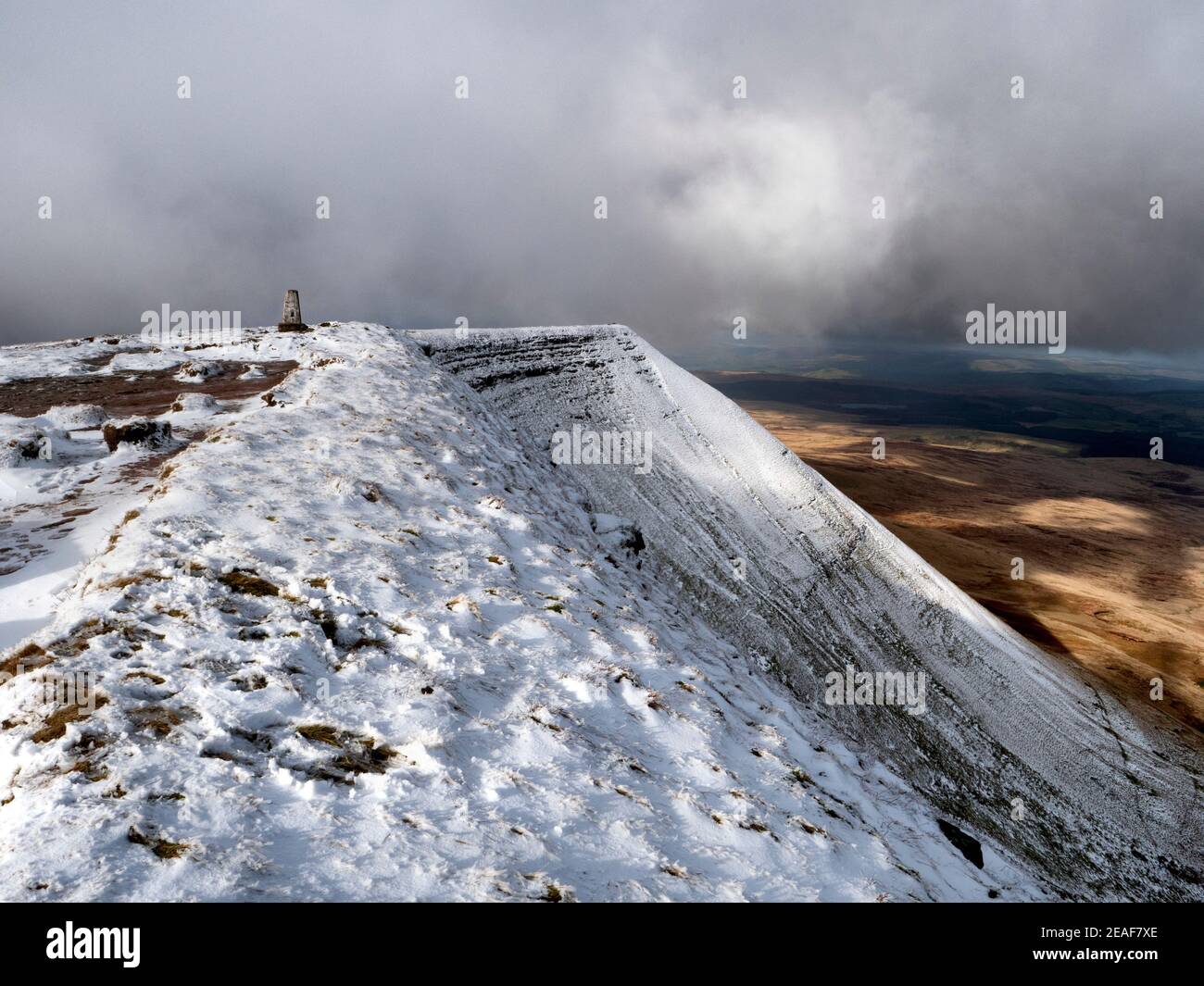Fan Brycheiniog and Fan Foel above Llyn y Fan Fawr in the Brecon ...