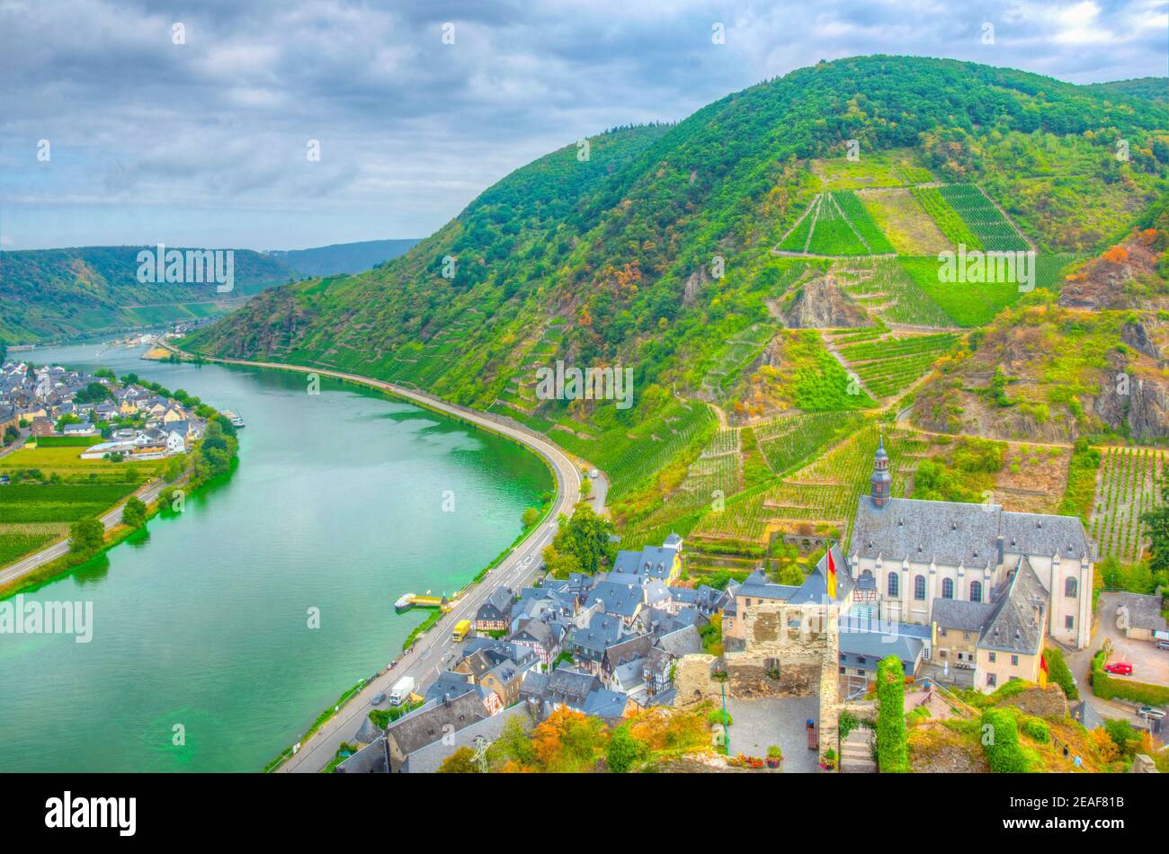 Aerial view of Beilstein from Burg Metternich, Germany Stock Photo - Alamy