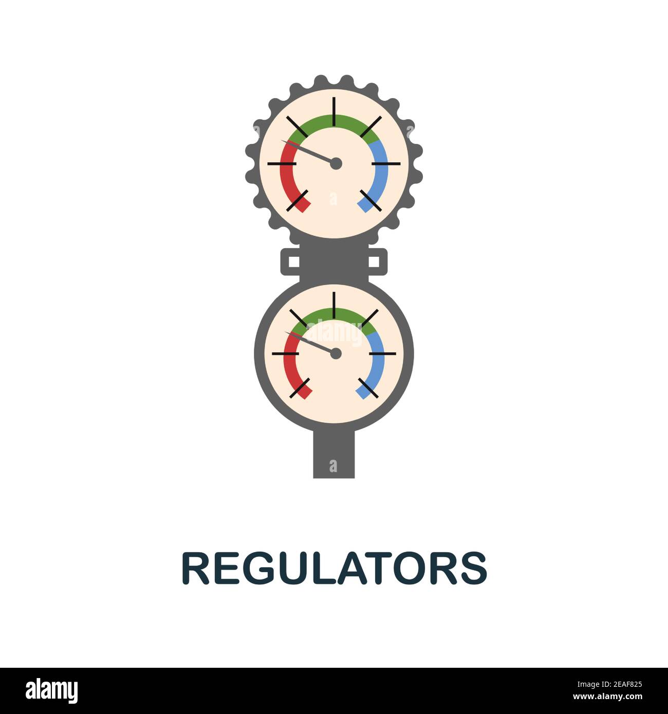 Regulators flat icon. Color simple element from diving collection ...