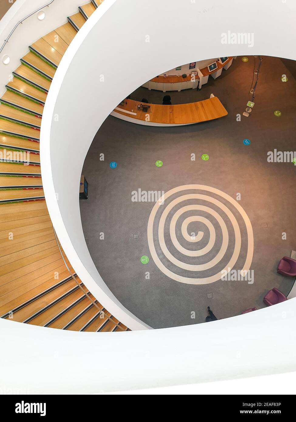 Modern spiral staircase, contemporary architecture, Liverpool Central ...