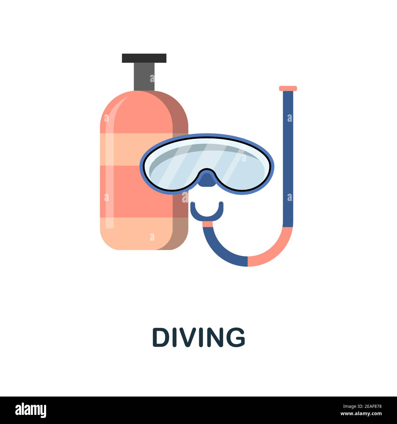 Diving flat icon. Color simple element from diving collection. Creative ...