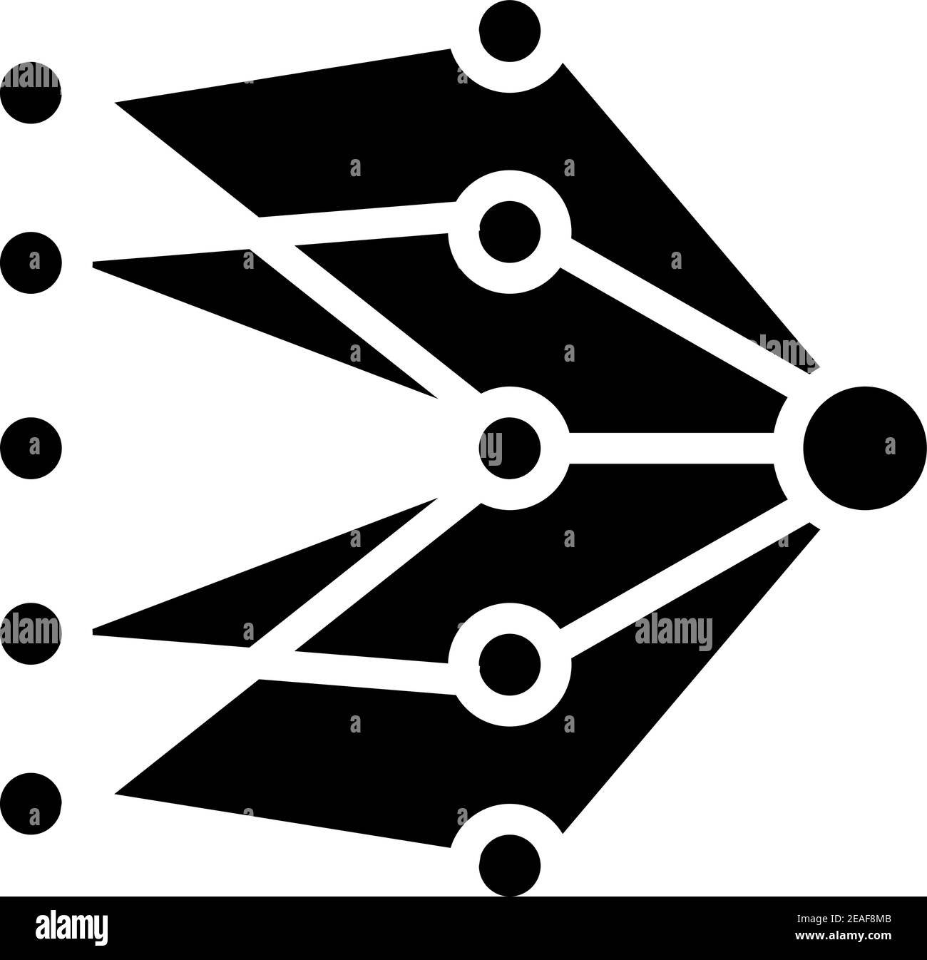 single layer neural network glyph icon vector illustration Stock Vector ...