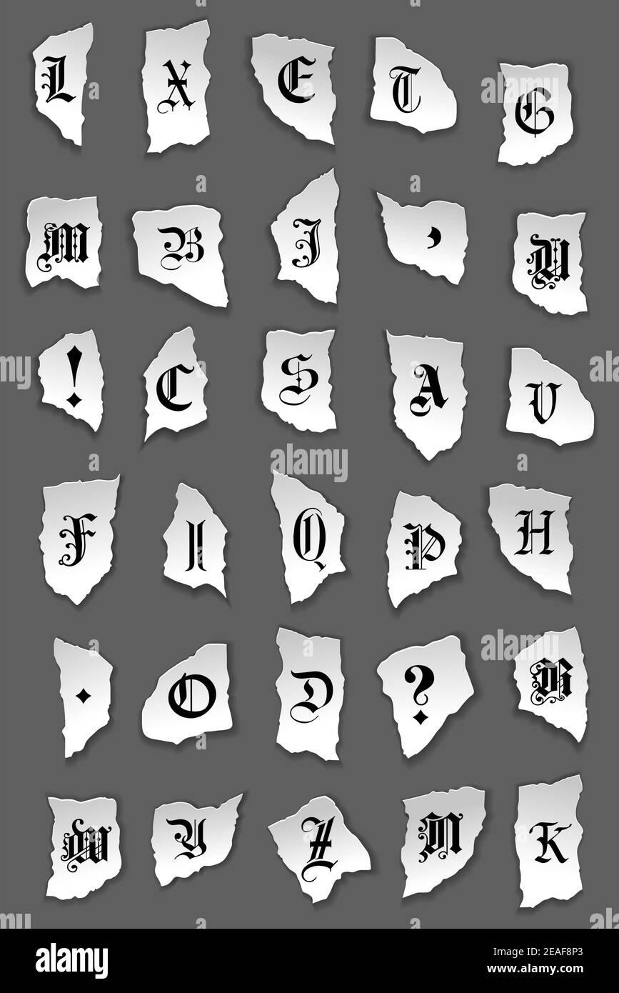Old letters on torned paper for any design Stock Vector Image & Art - Alamy