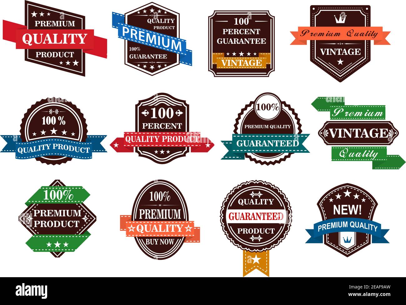 Retro banners, labels and stickers set for retail business design Stock ...