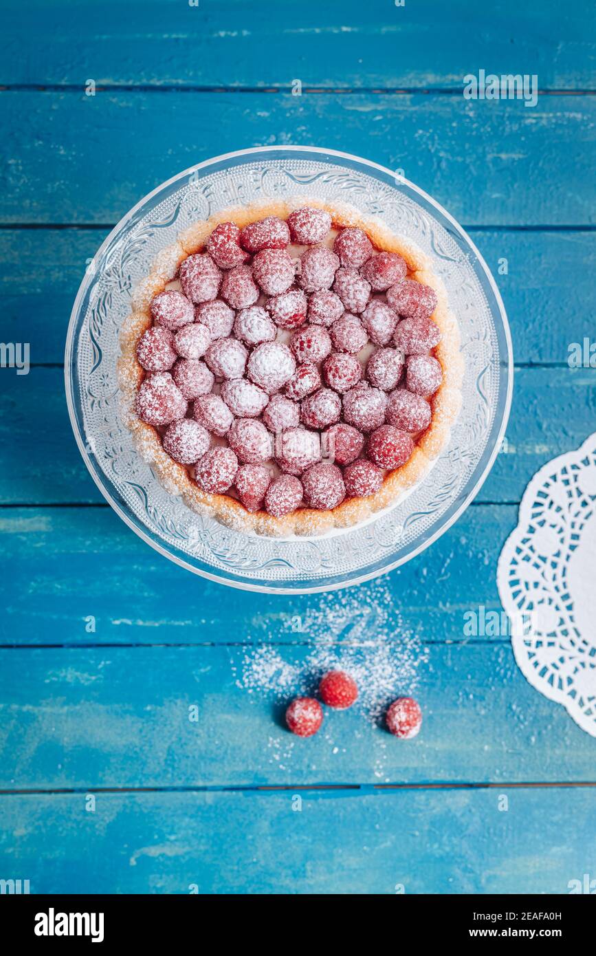 Delicious french Charlotte cake with raspberries and savoiardi biscuits ...