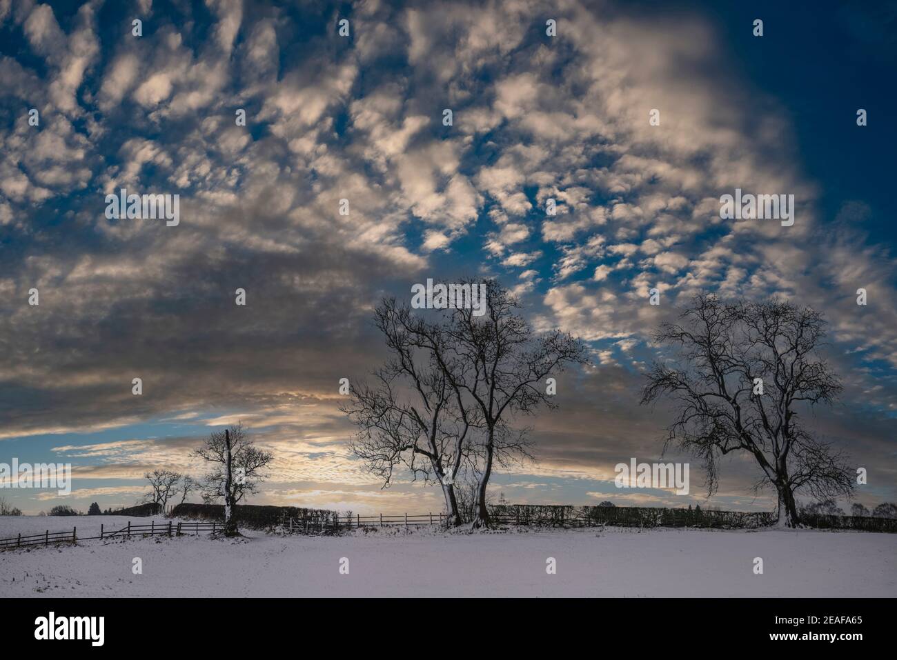 Dramatic wintery sky, Clitheroe, Ribble Valley, Lancashire, UK Stock ...