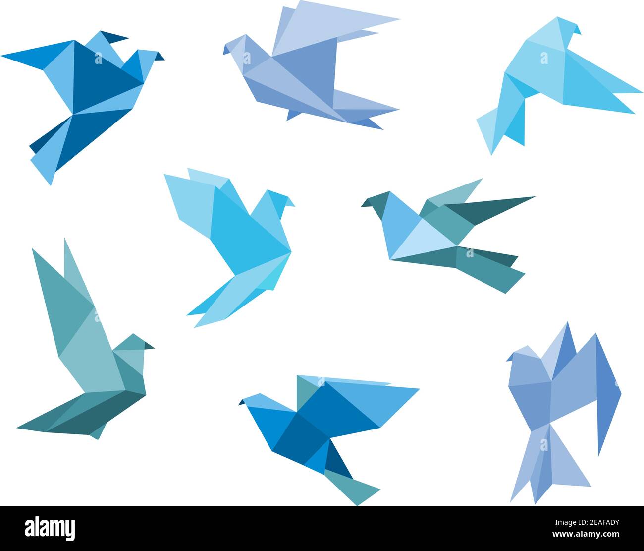 Paper pigeons and doves set in origami style Stock Vector Image & Art ...