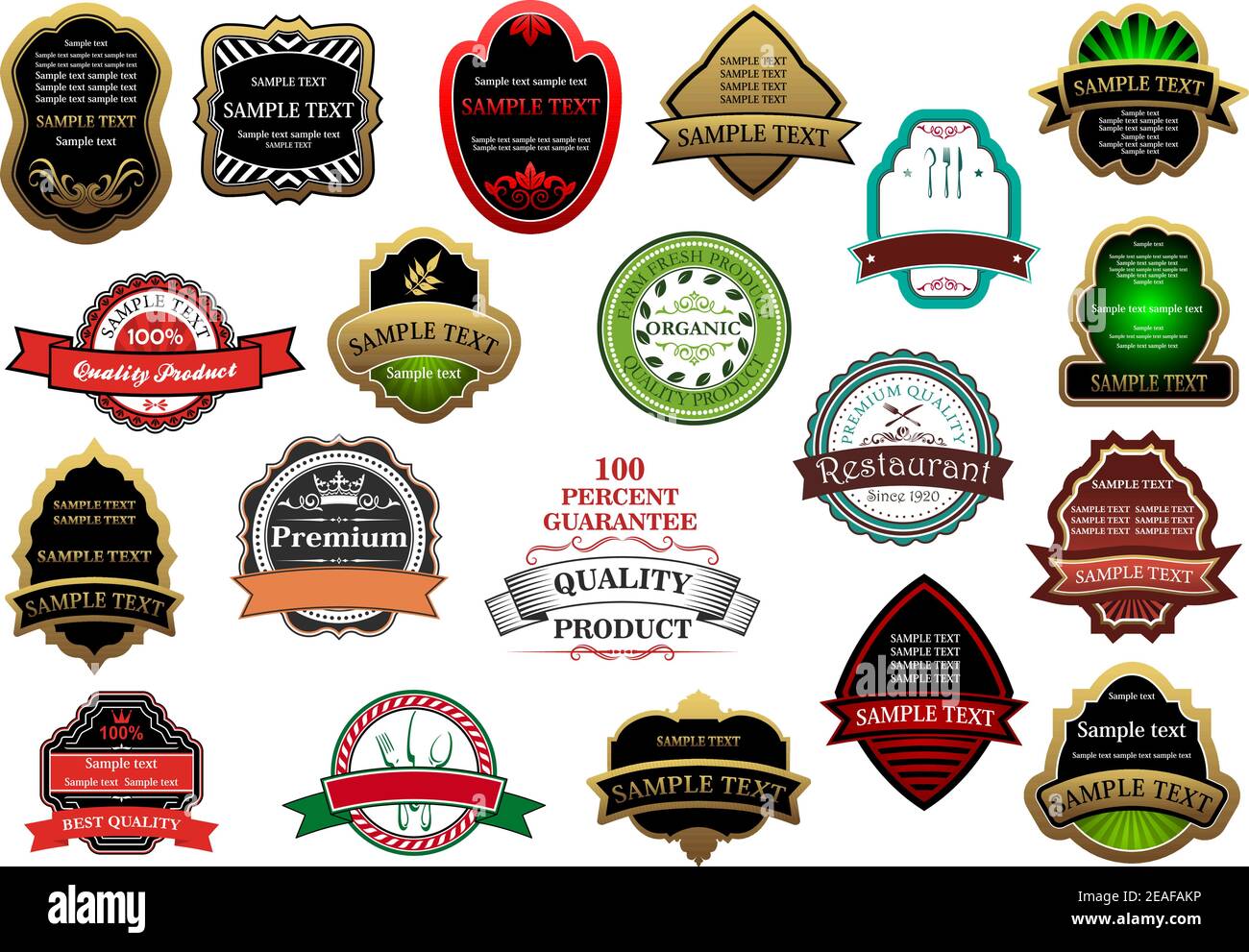 Decorative labels and banners set for design Stock Vector Image & Art ...