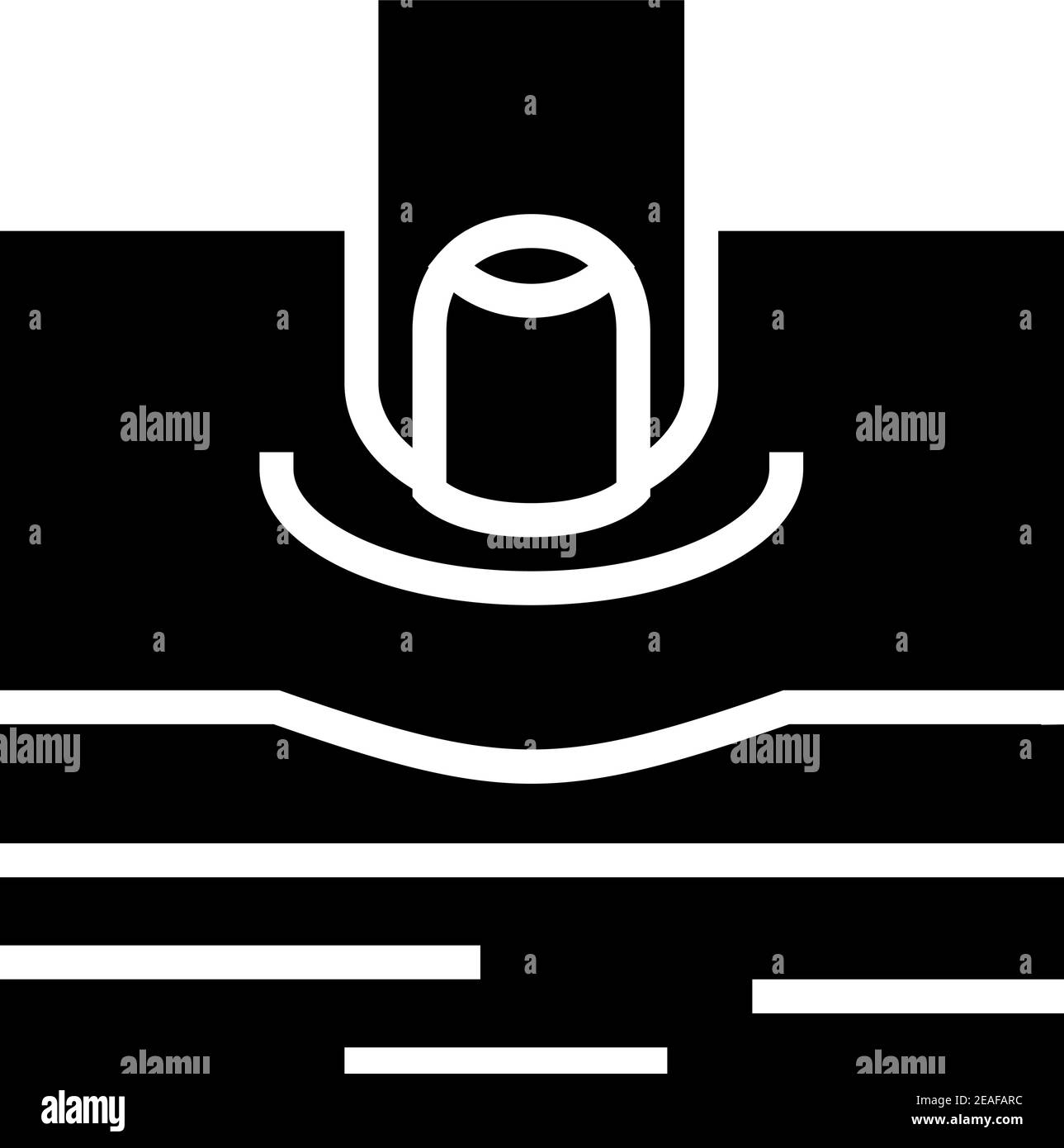 pitting edema on patient leg glyph icon vector illustration Stock ...