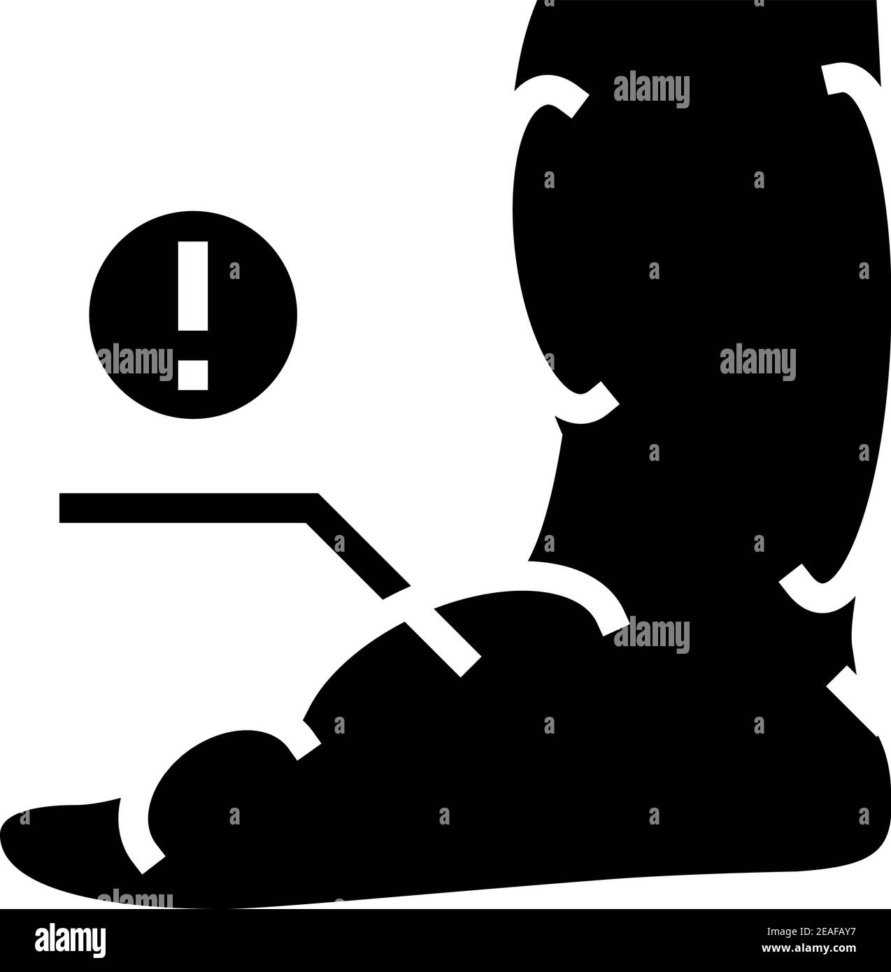 leg edema critical leg health problem glyph icon vector illustration ...