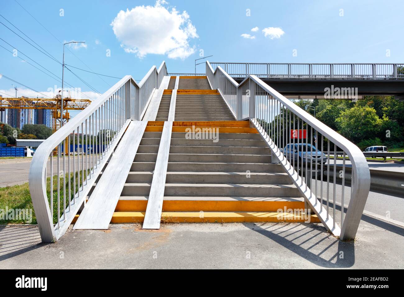 High-rise staircase, transition to the other side of the highway Stock ...