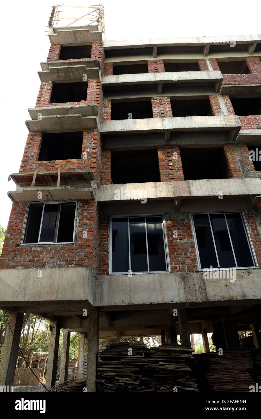 A under construction building and apartment with 4 floors and 1 ground ...