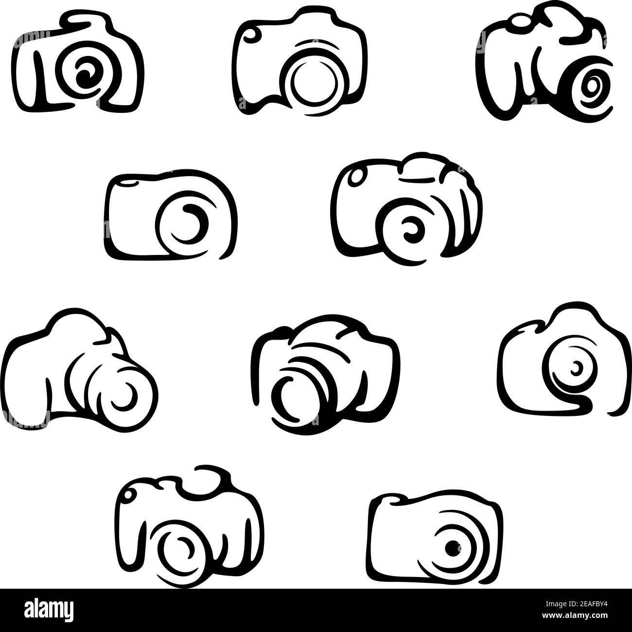 Camera icons and symbols set isolated on white background Stock Vector ...