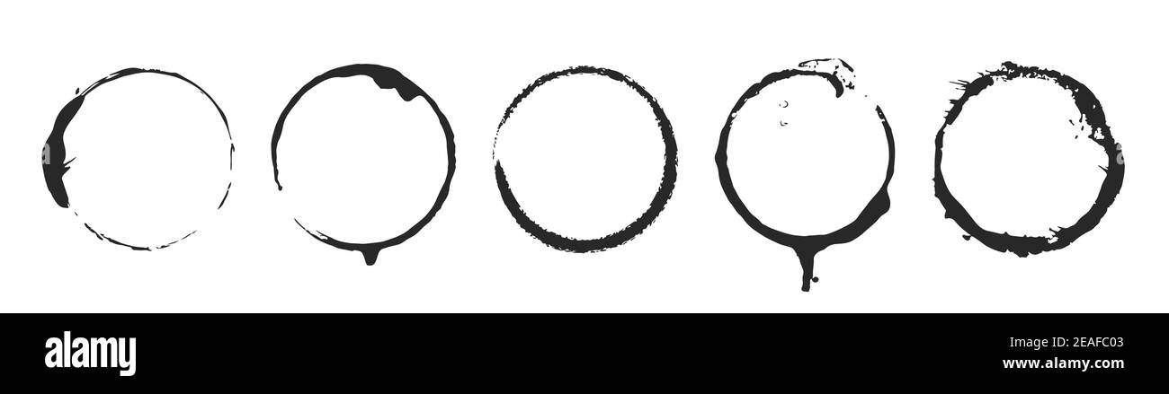 Grunge circle brush ink frames set. Vector eps 10 Stock Vector Image ...