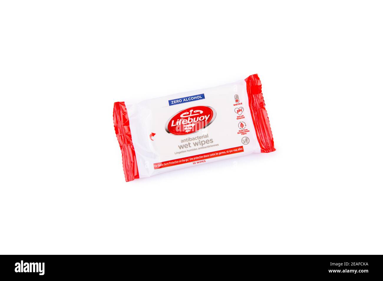 Packet of wet wipes by Lifebuoy. Antibacterial wipes Stock Photo - Alamy
