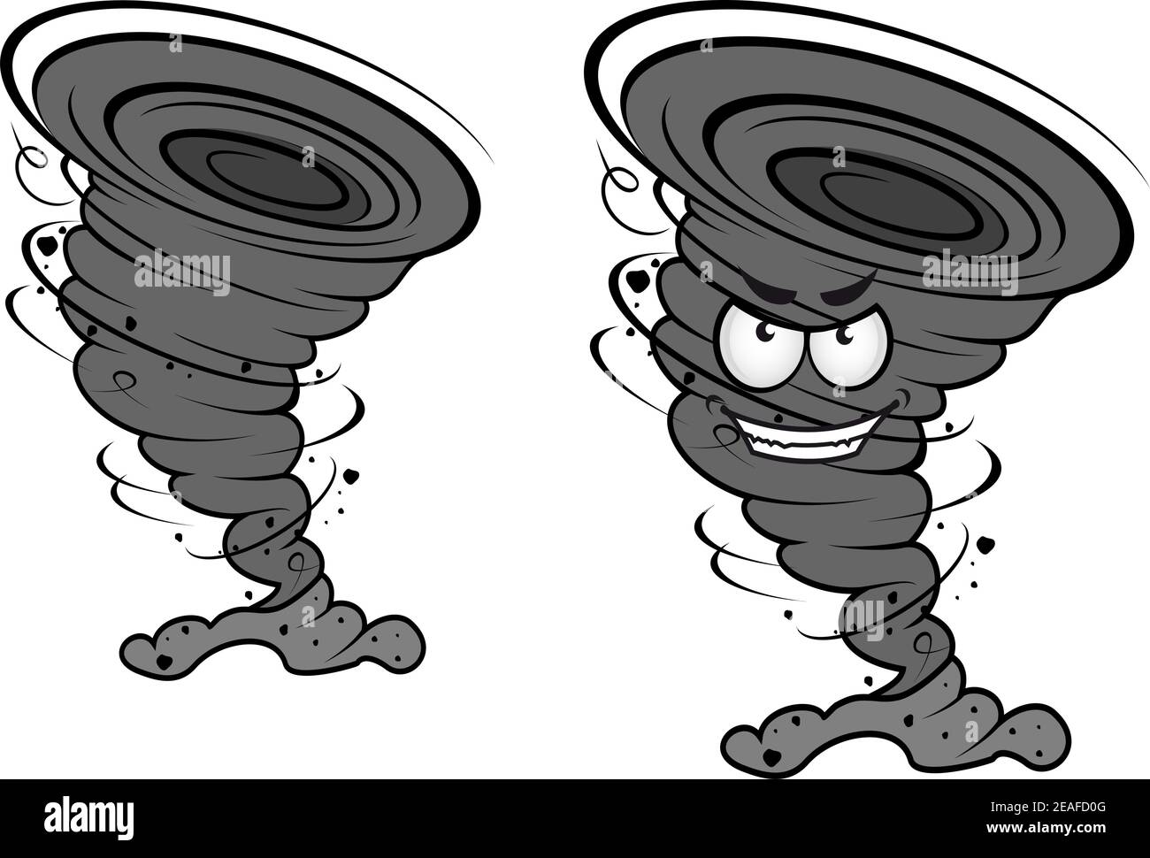Danger tornado disaster in cartoon style for weather concept or mascot ...