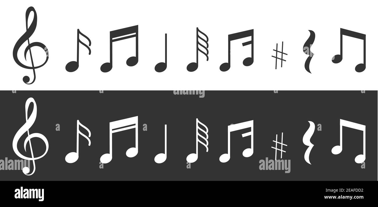 Musical notes icons set. Vector illustration eps Stock Vector Image ...