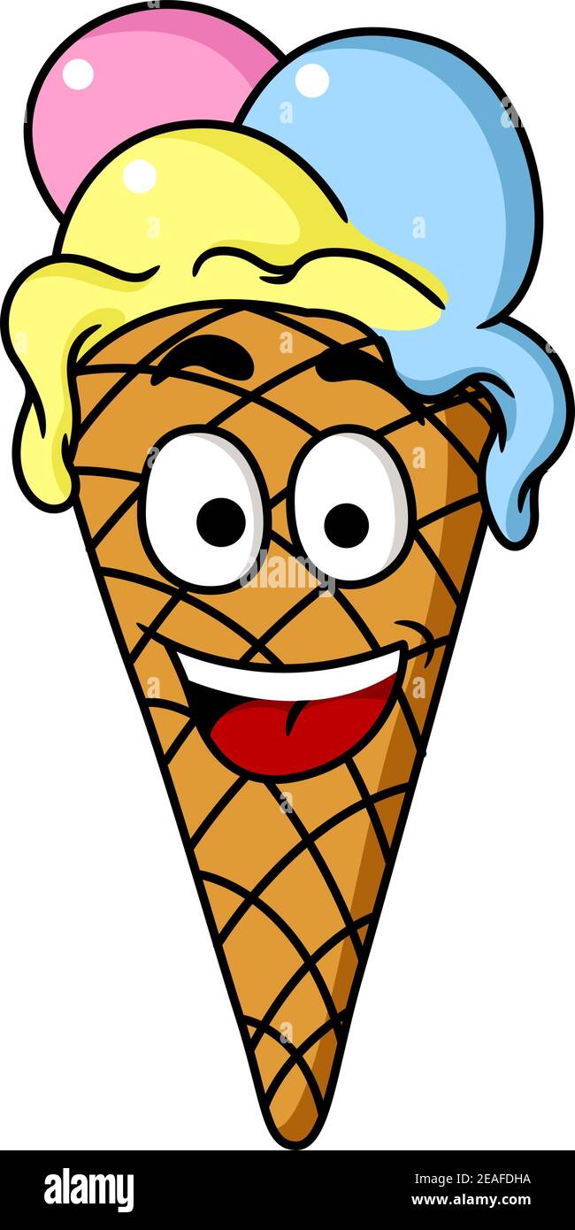 Funny ice cream in cartoon mascot style Stock Vector Image & Art - Alamy