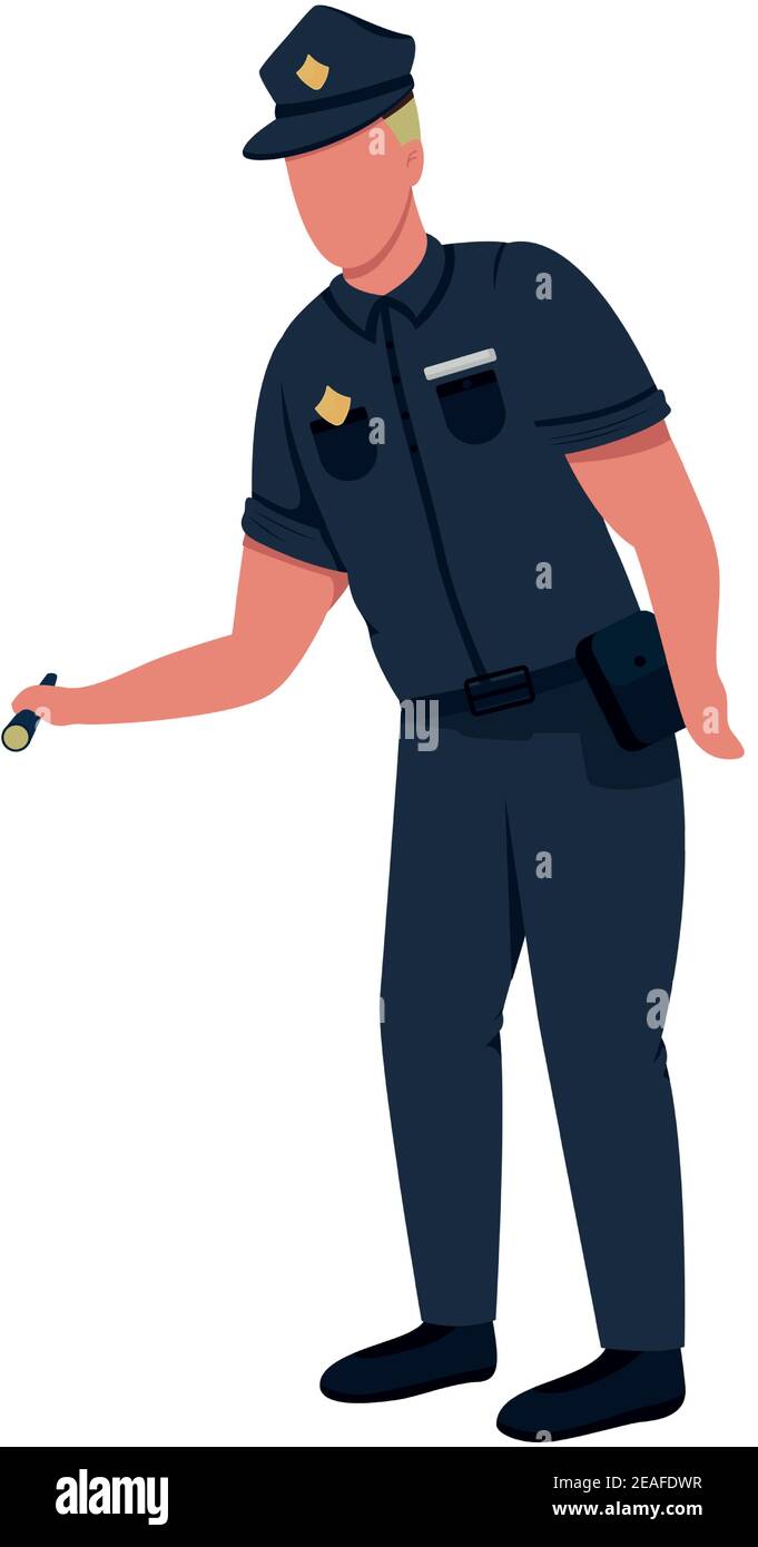 Police officer flat color vector faceless character Stock Vector Image ...