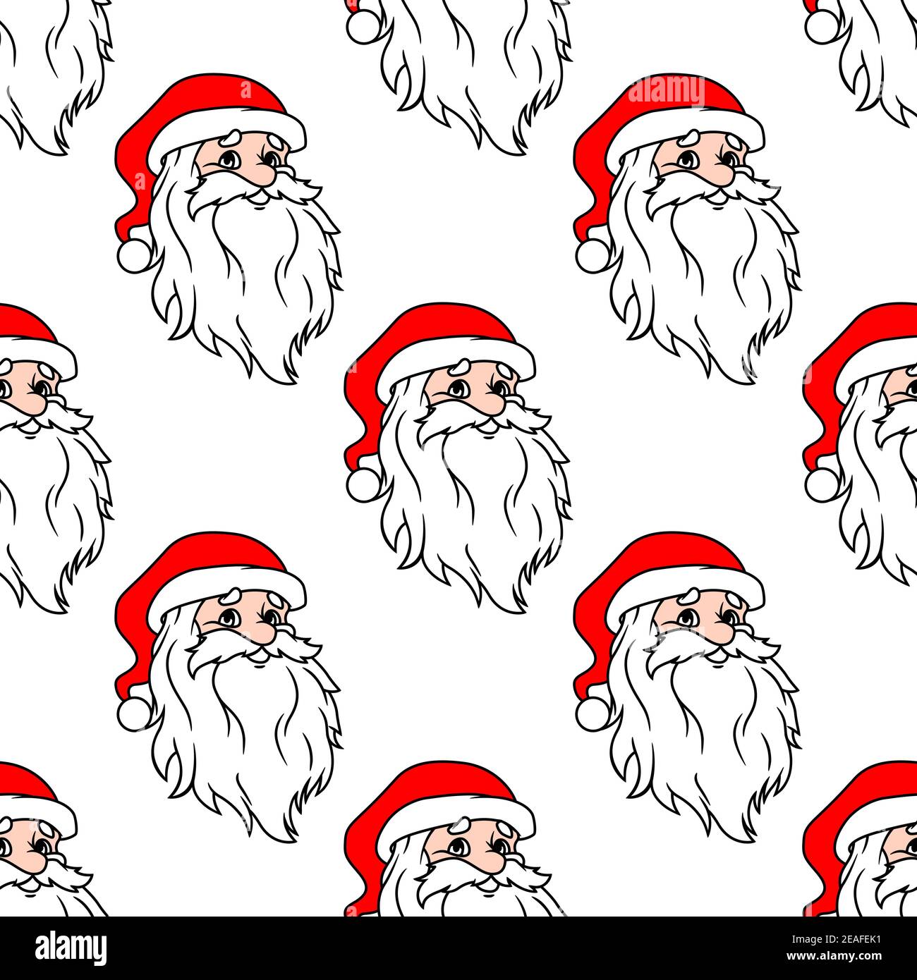 Cartoon Santa seamless pattern background for winter holidays design ...