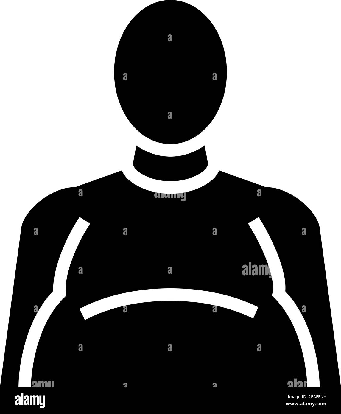 fat human with edema problem glyph icon vector illustration Stock ...