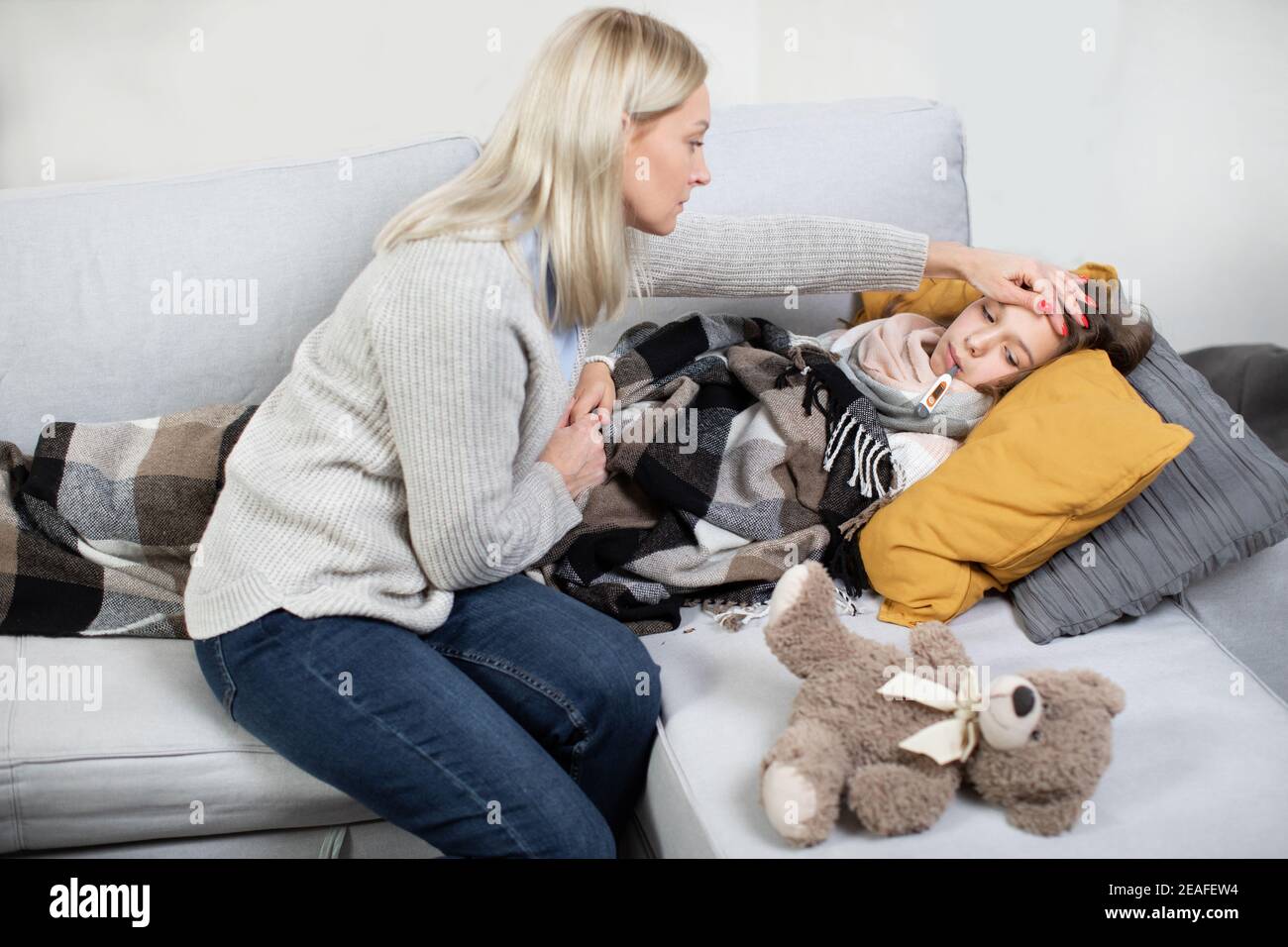 Caring for sick person in bed hi-res stock photography and images - Alamy