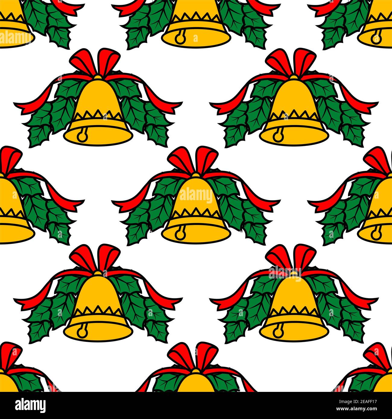 Christmas bell seamless pattern background for winter holidays design ...