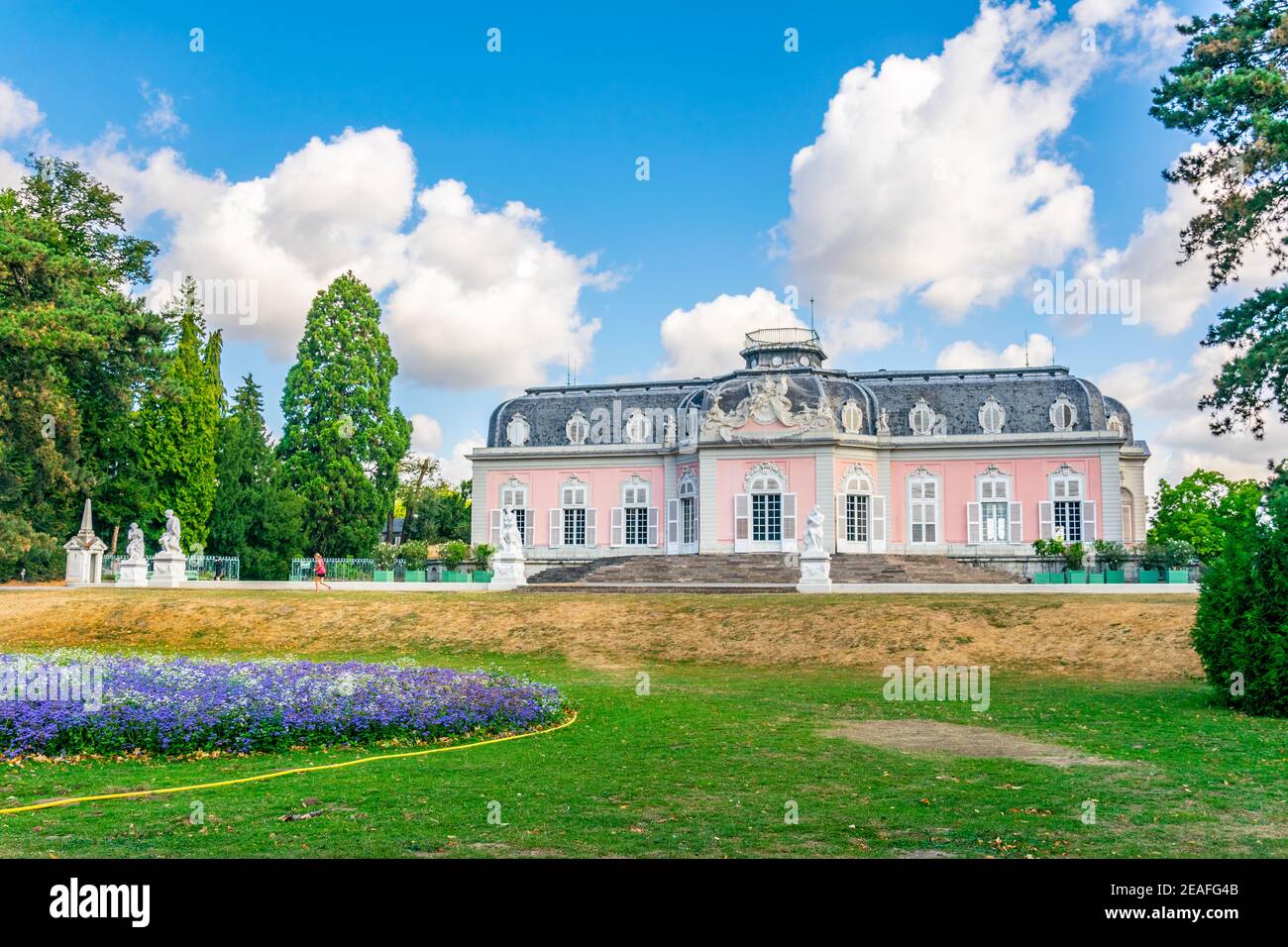 Benrath palace with palace pond and palace park hi-res stock ...