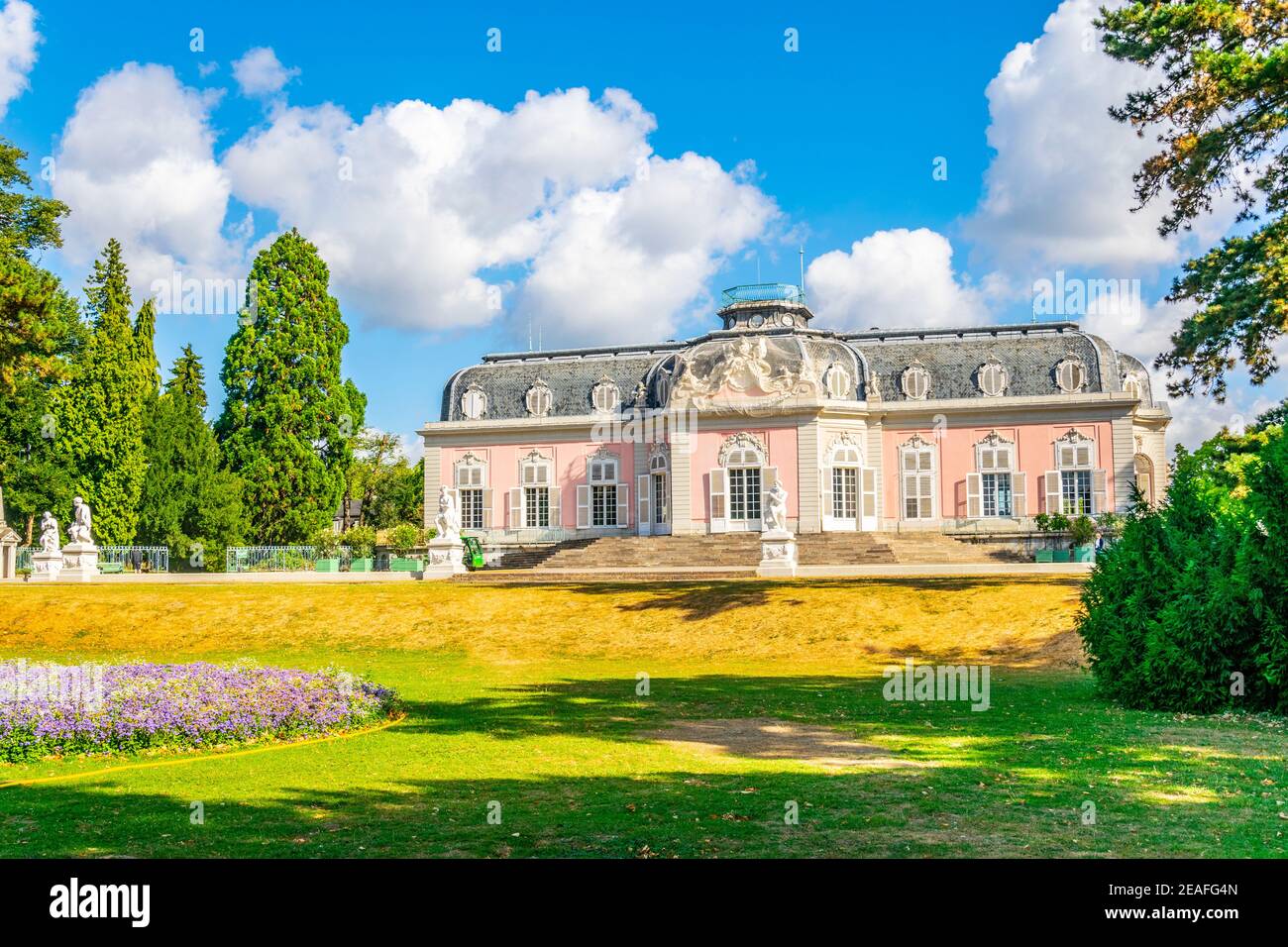 Benrath castle with castle pond and castle garden hi-res stock ...