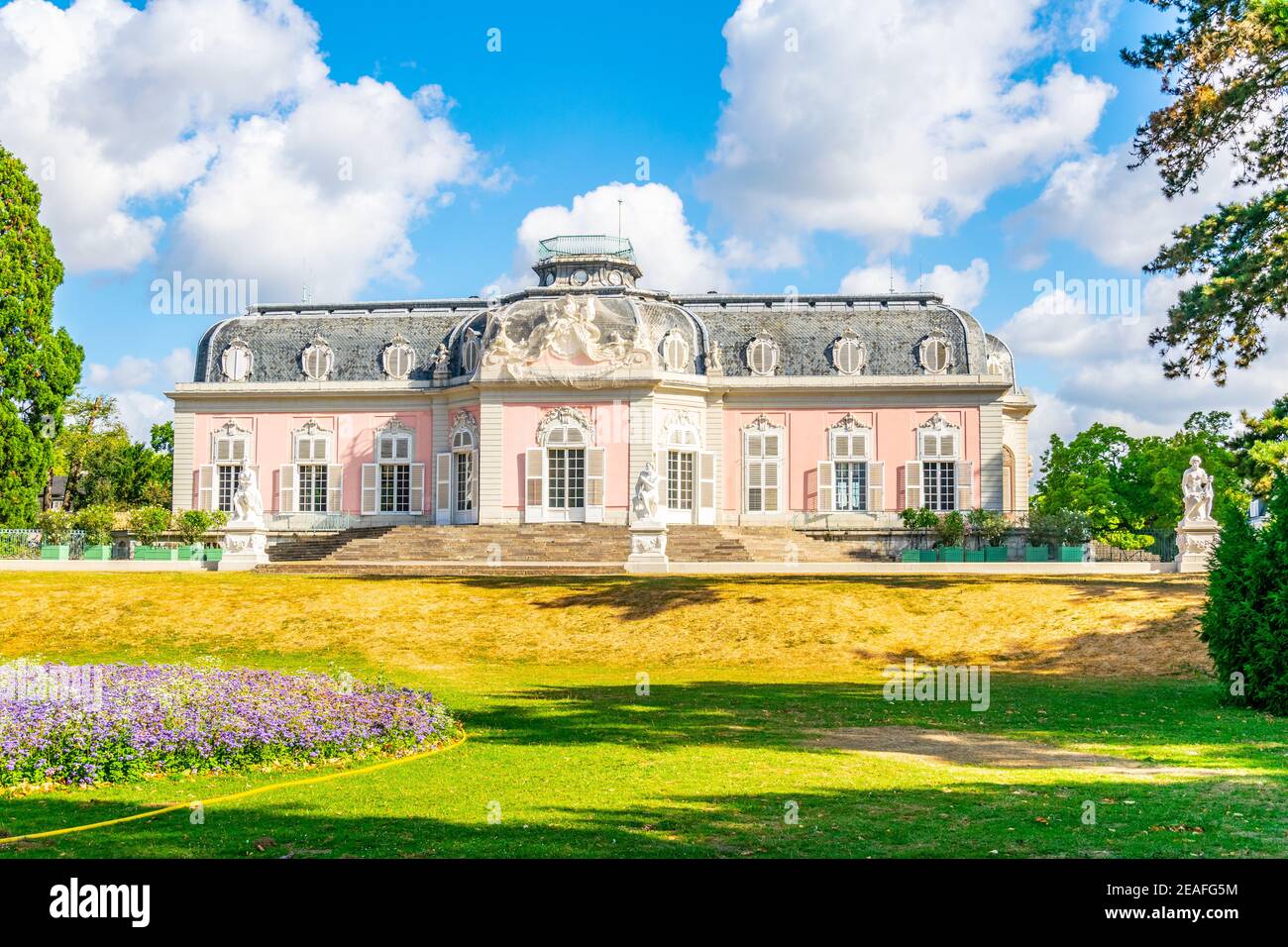 Benrath castle with castle pond and castle garden hi-res stock ...
