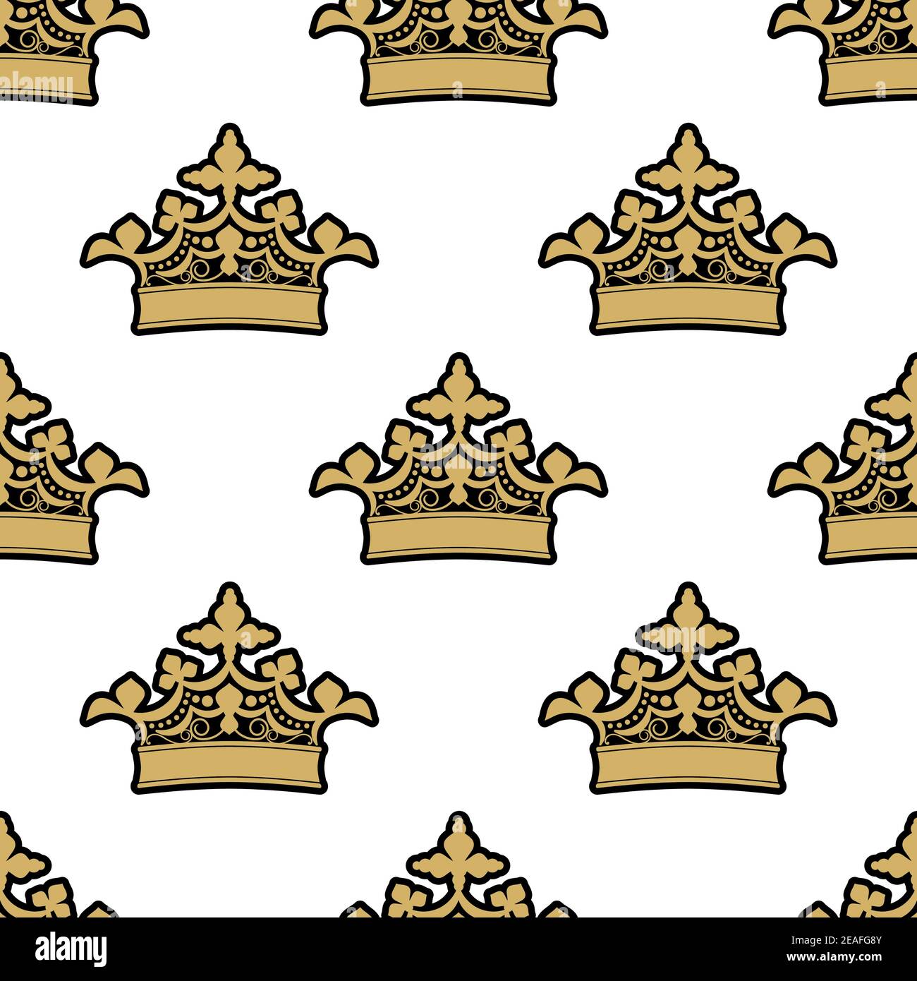 Seamless gold pattern with king crowns hi-res stock photography and ...