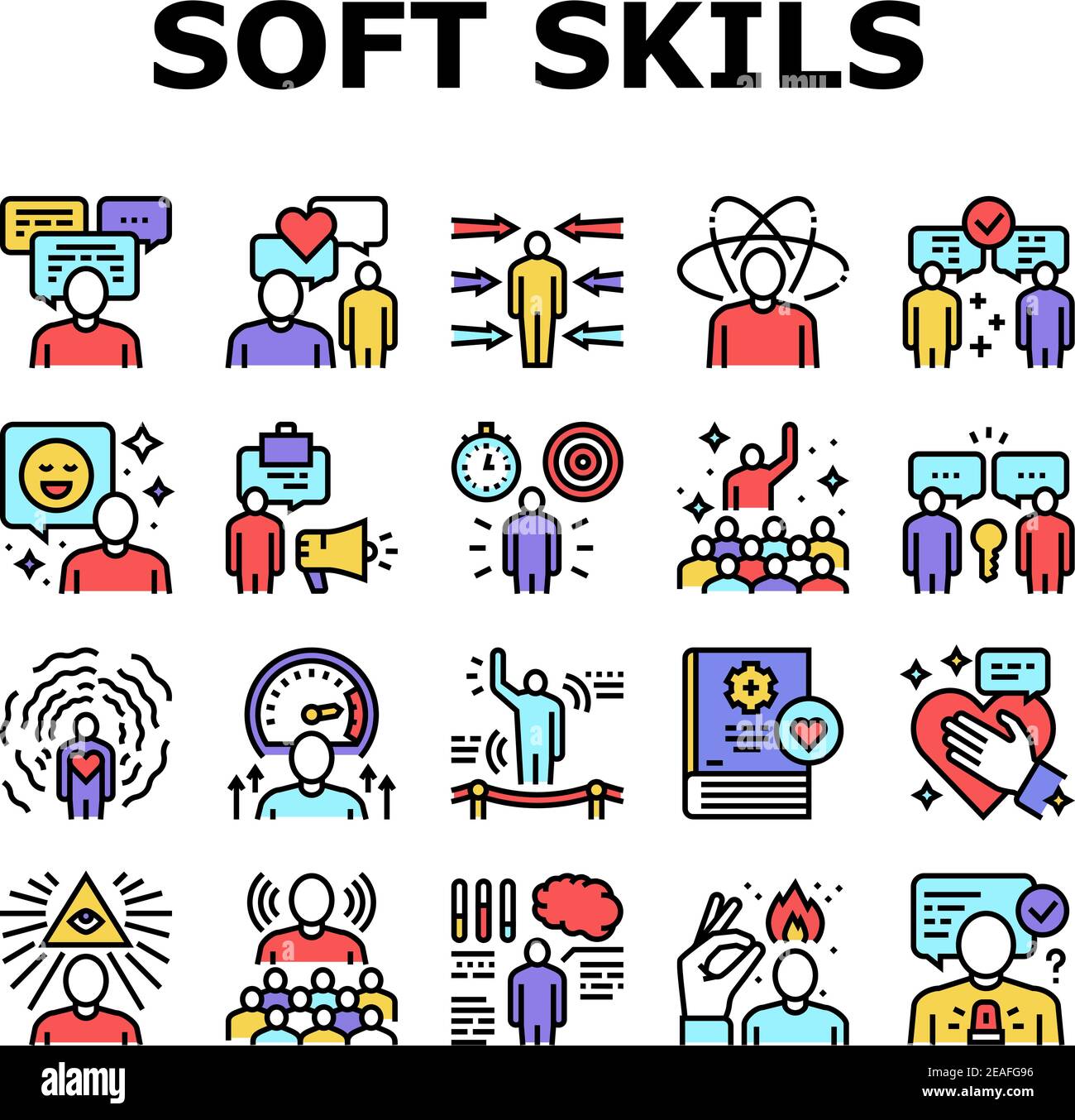 Soft Skills People Collection Icons Set Vector Stock Vector Image & Art ...