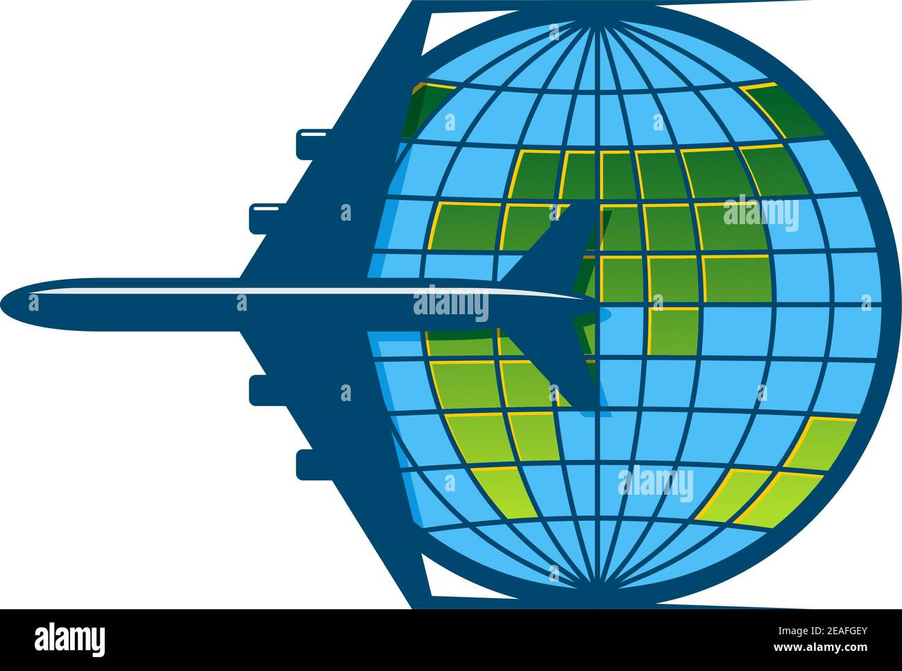 Airplane flying around the earth as a travel symbol Stock Vector Image ...