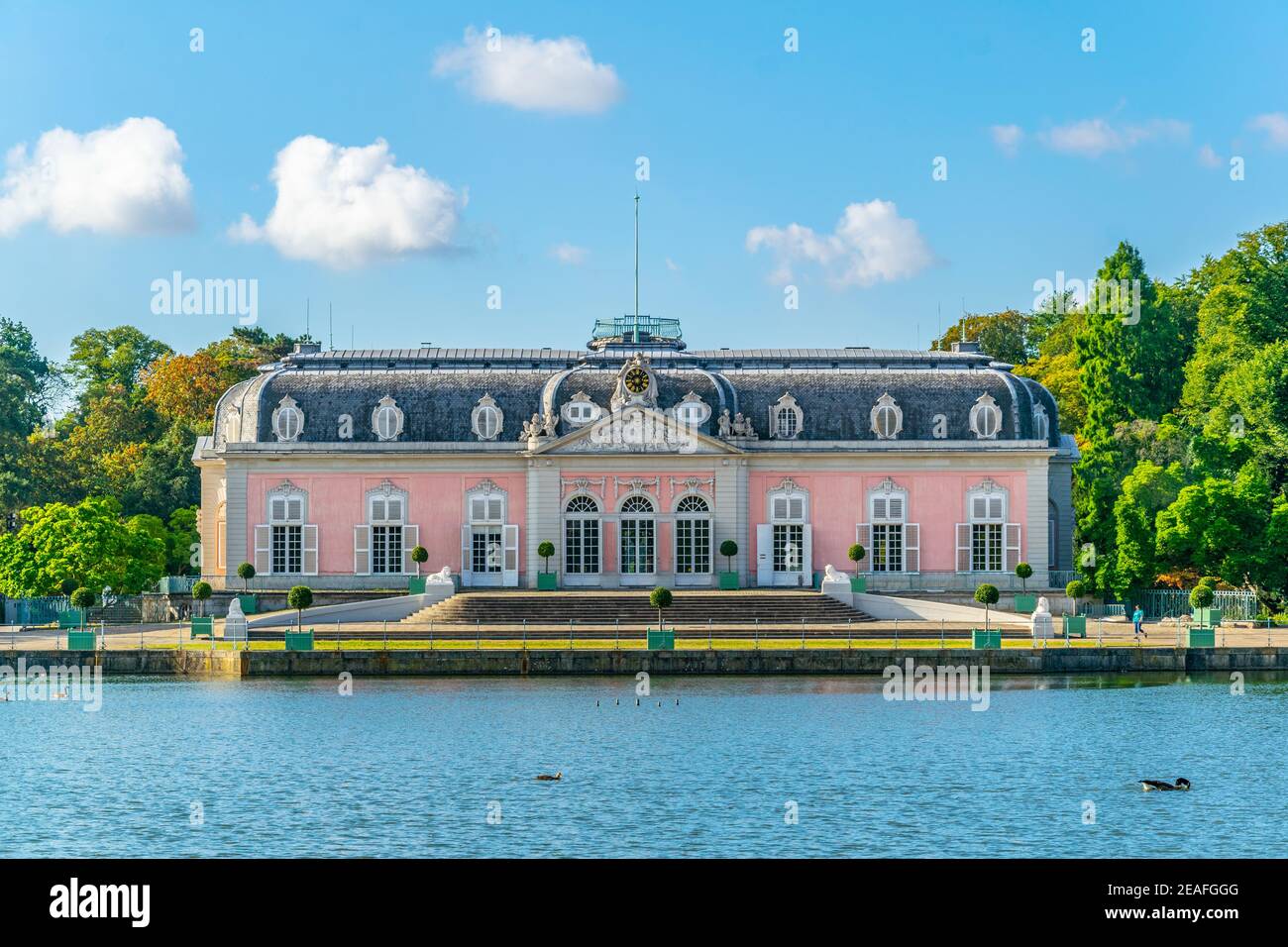 Benrath castle with castle pond and castle garden hi-res stock ...