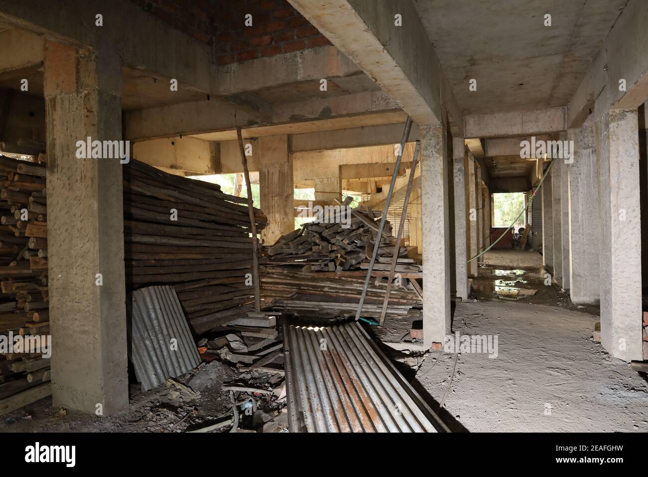A ground floor of an under construction building and apartment Stock ...