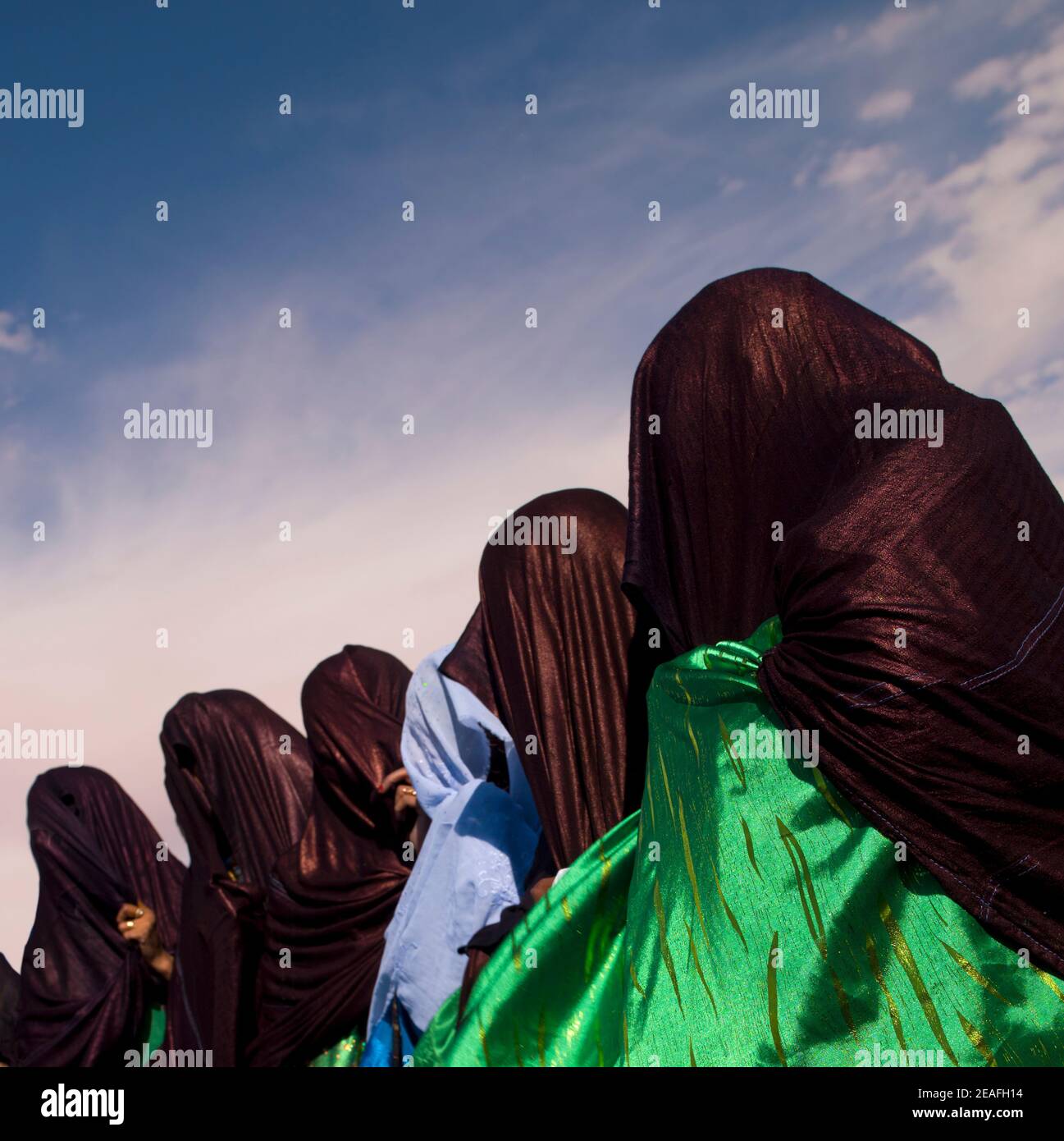 Tuareg women dancing and singing, Tripolitania, Ghadames, Libya Stock ...