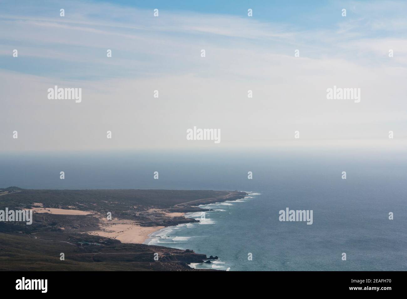 Aerial view of beach, sea and sky horizon Stock Photo - Alamy